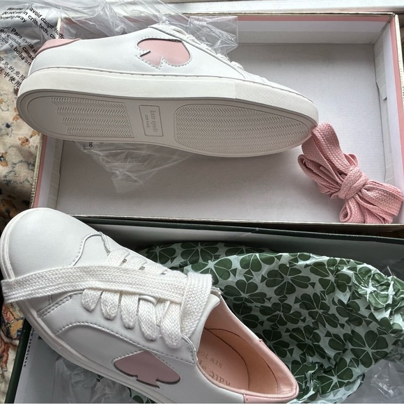 kate spade | Shoes | Sale Kate Spade Fez White And Rose Smoke Sneakers ...